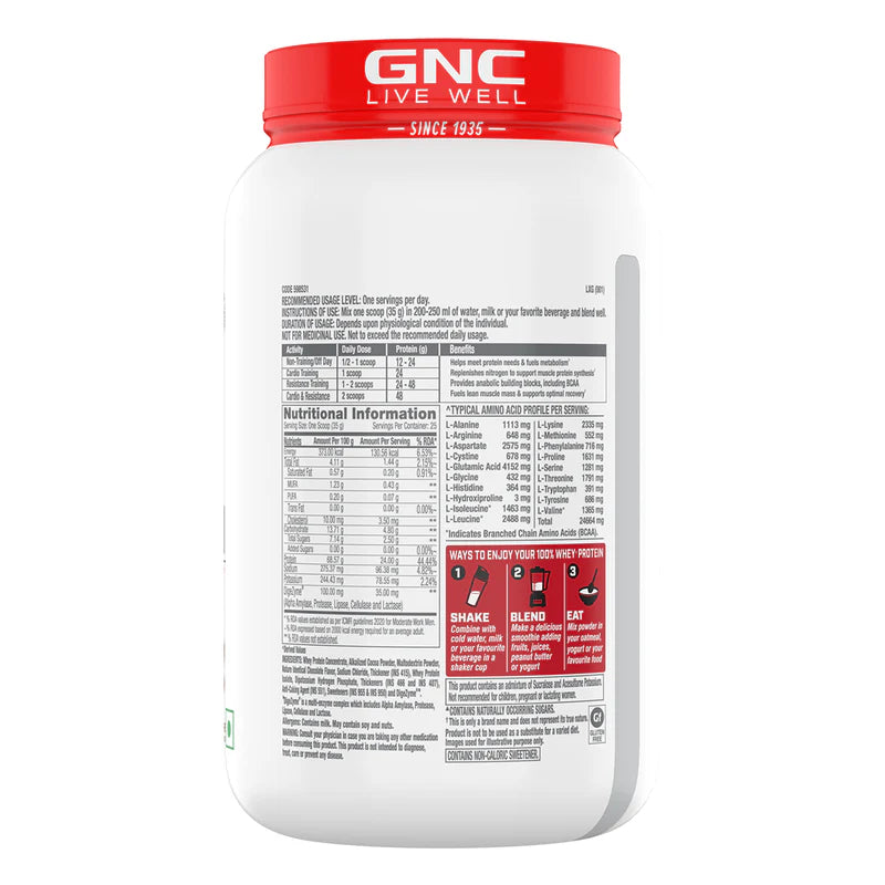 GNC Pro Performance 100% Whey Protein – Nutri Store